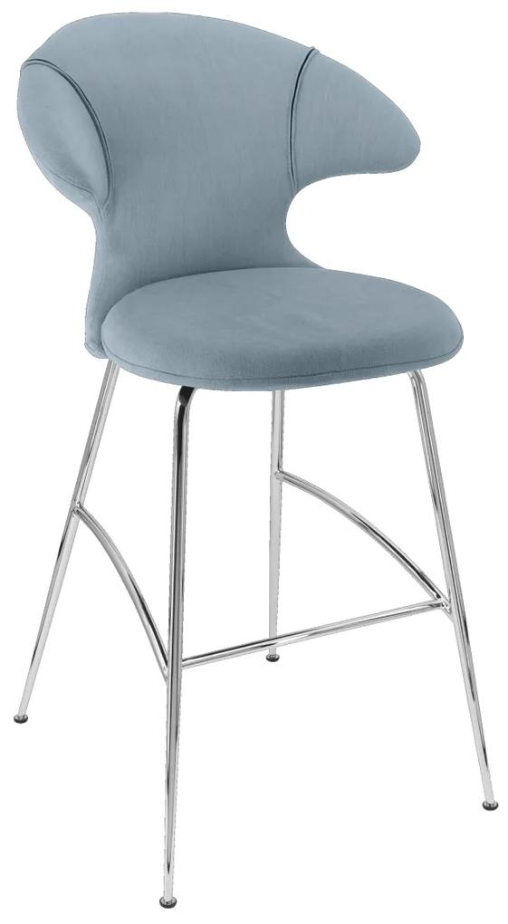 Barová židle Time Flies Barva nohou:: chromová, barva potahu:: světle modrá