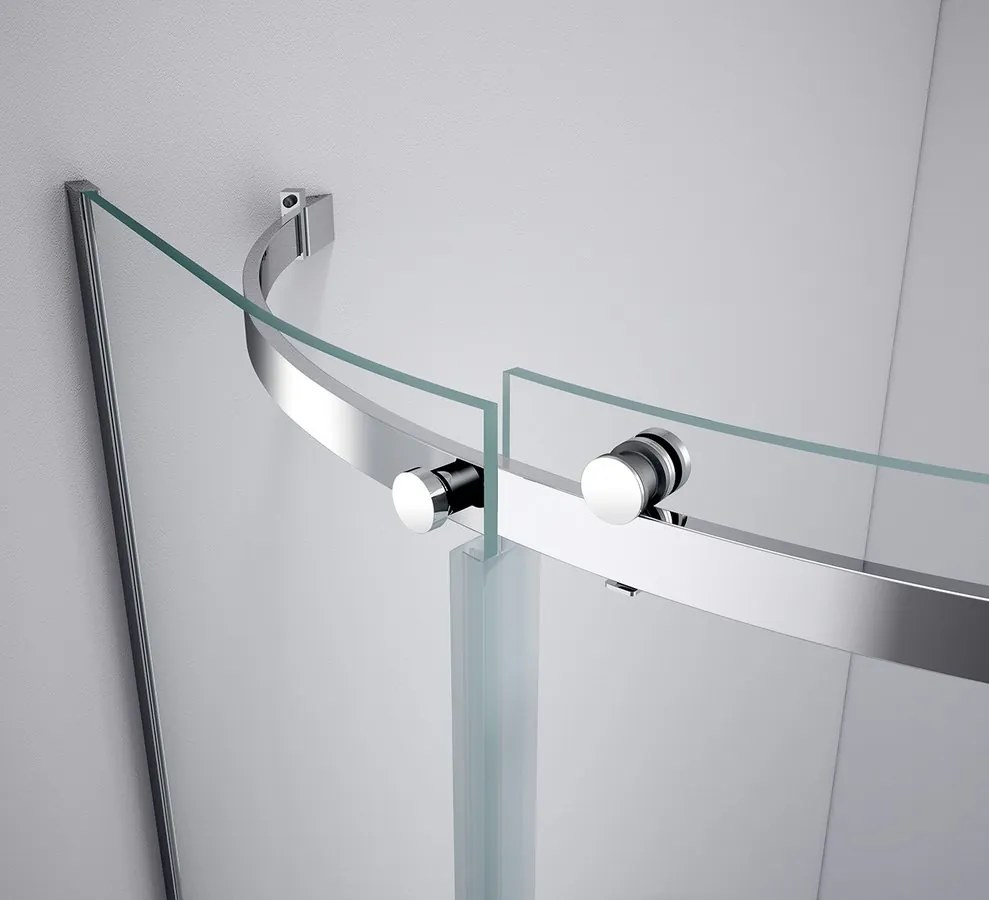 Polysan Polysan, THRON ROUND čtvrtkruhová sprchová zástěna 900x900mm, čiré sklo, levá, TL2690-5005