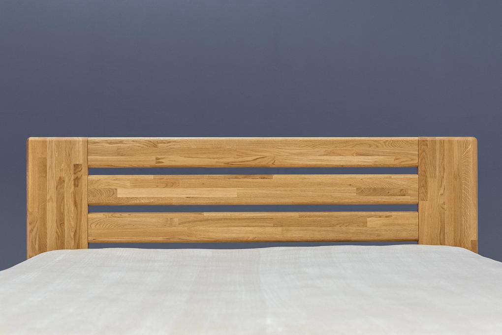 Masivní postel MERKUR - Solwo Design Dřevo a odstín oleje: DUB Cink - Olej odstín DO205, Rozměr spací plochy: 180x200