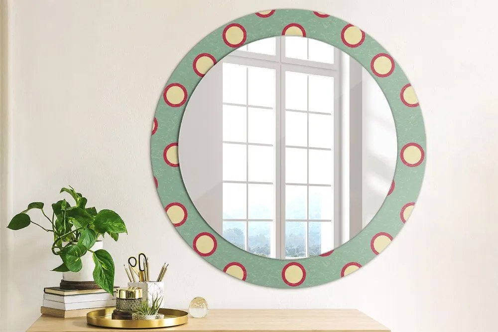 Kulaté dekorativní zrcadlo na zeď Tečky fi 70 cm