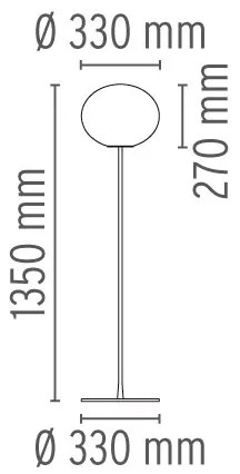 Flos Glo-Ball F1, stojací lampa z triplexového skla se stmívačem, černá, 1x150W E27, výška 135cm