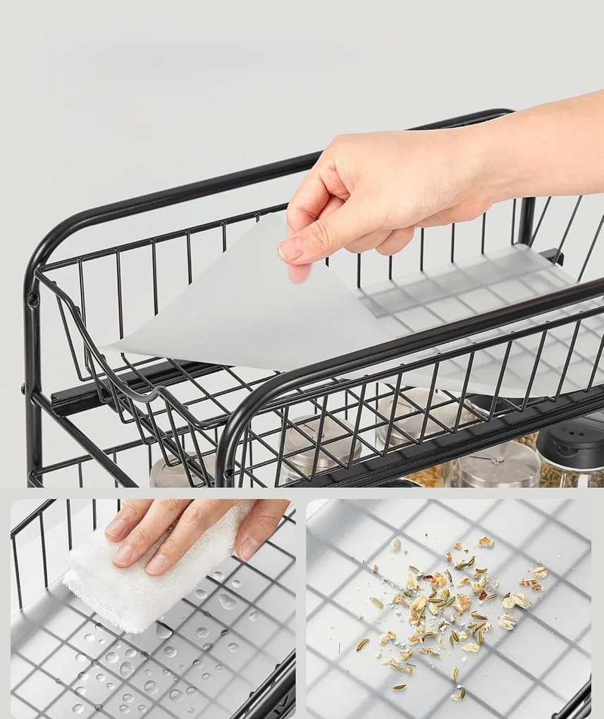 Sada 2 ks kuchyňských organizérů Goody 35 cm černá