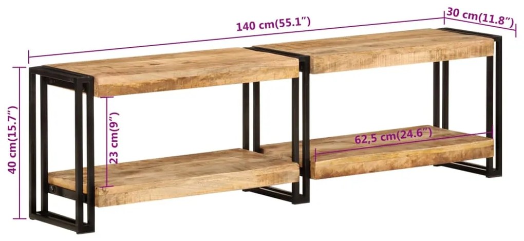 TV skříňka 140 x 30 x 40 cm masivní mangovníkové dřevo