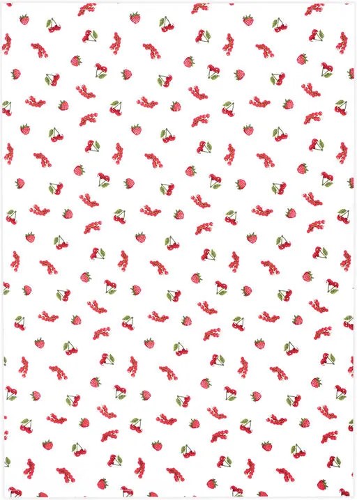 SCANquilt utěrka DEKORO drobné ovoce červenozelená 50 x 70 cm