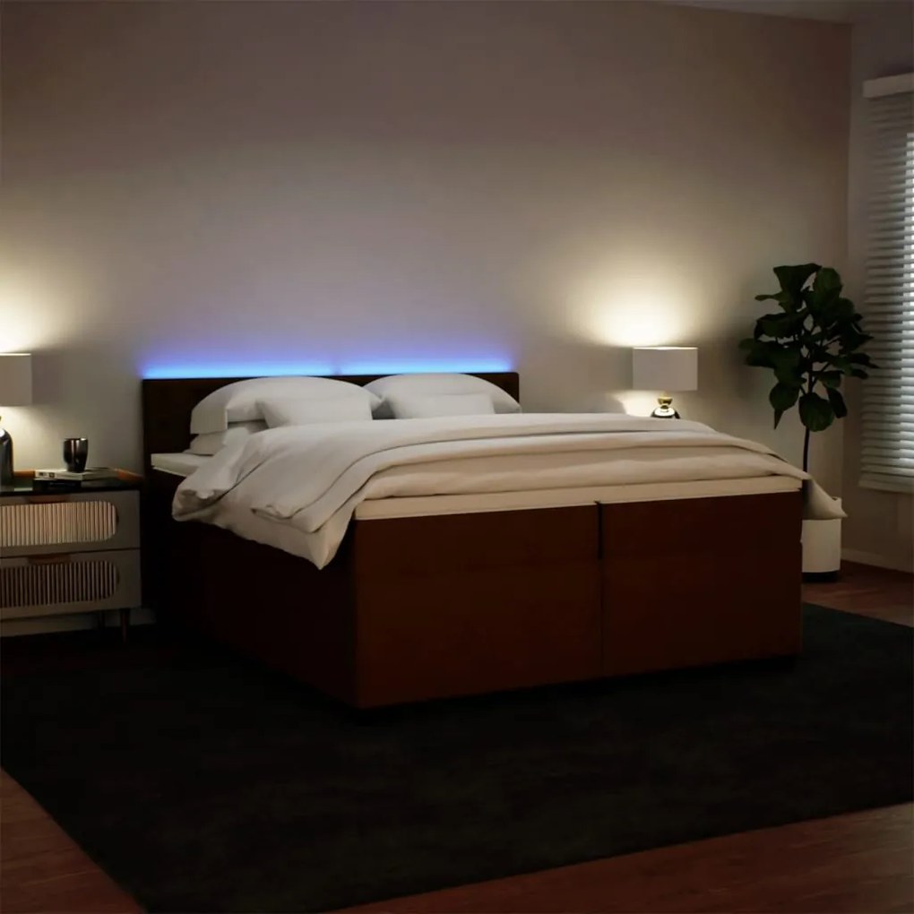 Box spring postel s matrací růžová 200x200 cm samet 3288719