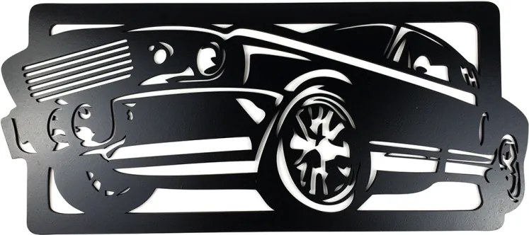 Dřevěná dekorace Ford Mustang černá