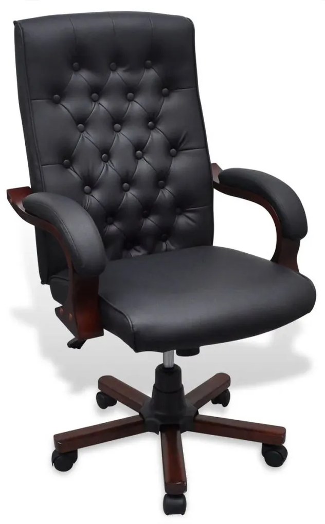 20111 vidaXL Chesterfield kancelářská židle umělá kůže černá