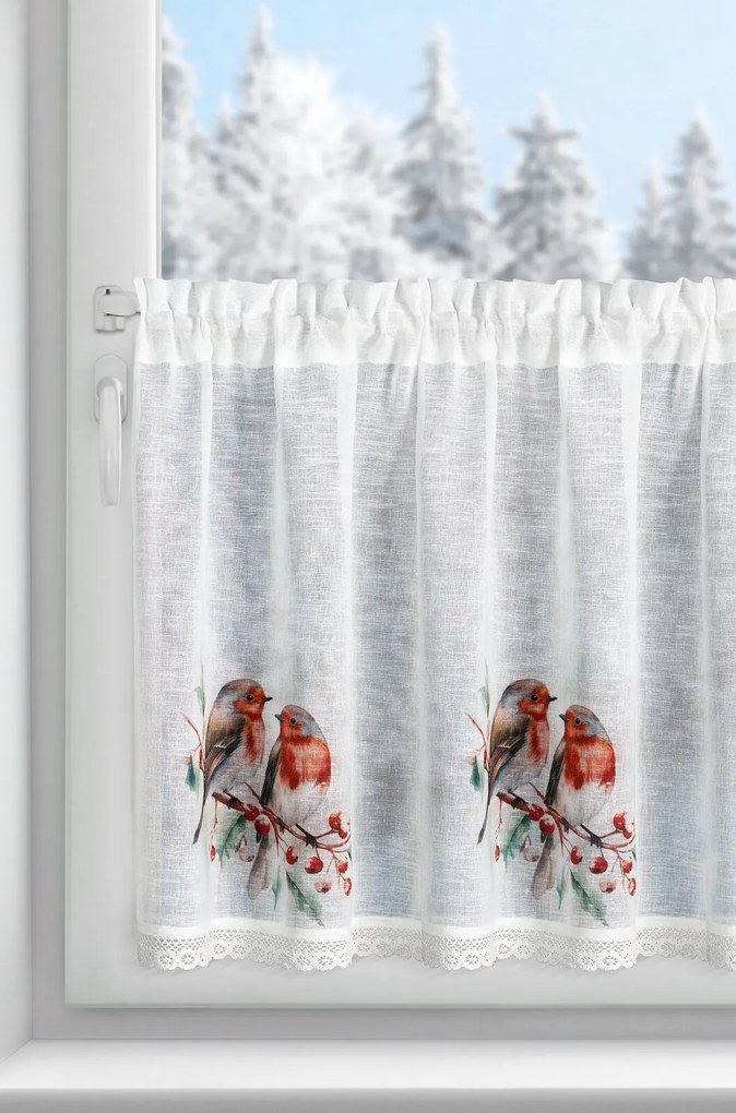 KRÁTKÁ VÁNOČNÍ ZÁCLONA NA PÁSCE XMAS10 150X60 CM VZOROVANÁ