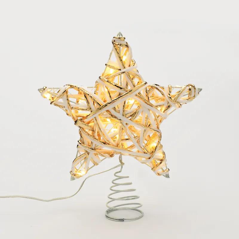 Vánoční LED dekorativní stolní hvězda Bílozlatá