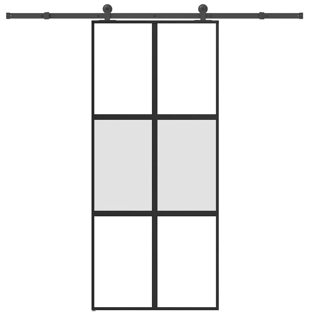 Posuvné dveře s kováním 90x205 cm tvrzeného sklo a hliník