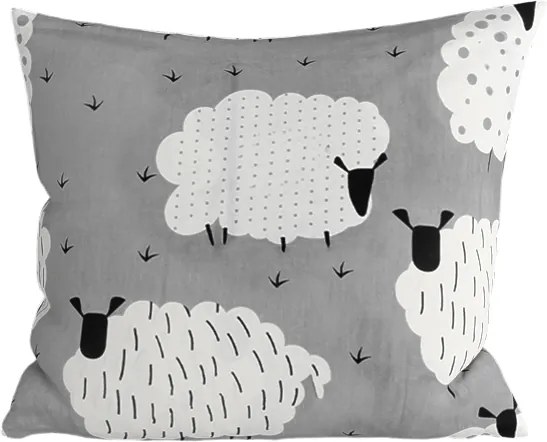 Polybavlněný povlak na polštář SHEEP POLY 45x45 cm, šedý