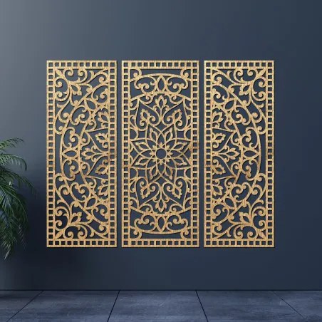 Nástěnná dekorace třídílný panel mandala | SENTOP PR0514-A