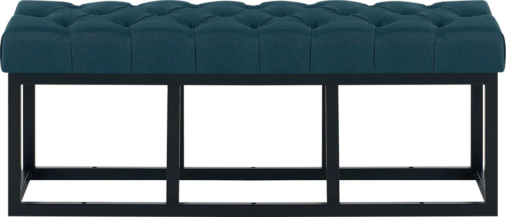 Lavice Amun látka černá konstrukce 120 cm – modrá