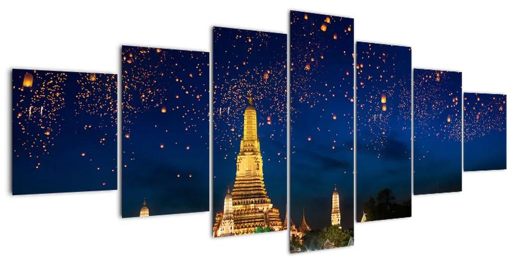 Obraz - Lampióny štěstí, Bangkok (210x100 cm)