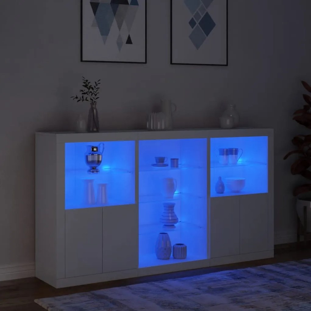 Příborník s LED osvětlením bílý 181,5 x 37 x 100 cm 3209177