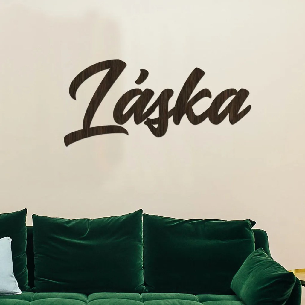 dřevo života Dřevěný nápis na zeď LÁSKA Zvolte barvu dekoru: Wenge, Velikost textu: 40x19
