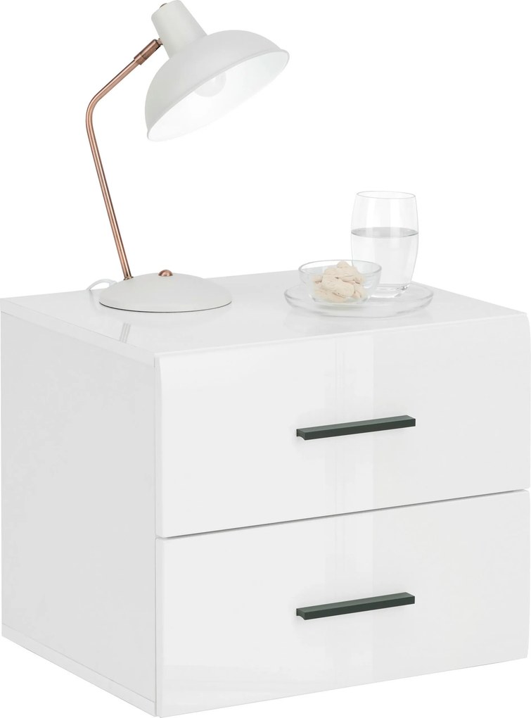 XXXLutz NOČNÍ STOLEK, bílá, 50/42,8/41,6 cm Hom`in - 001803069014