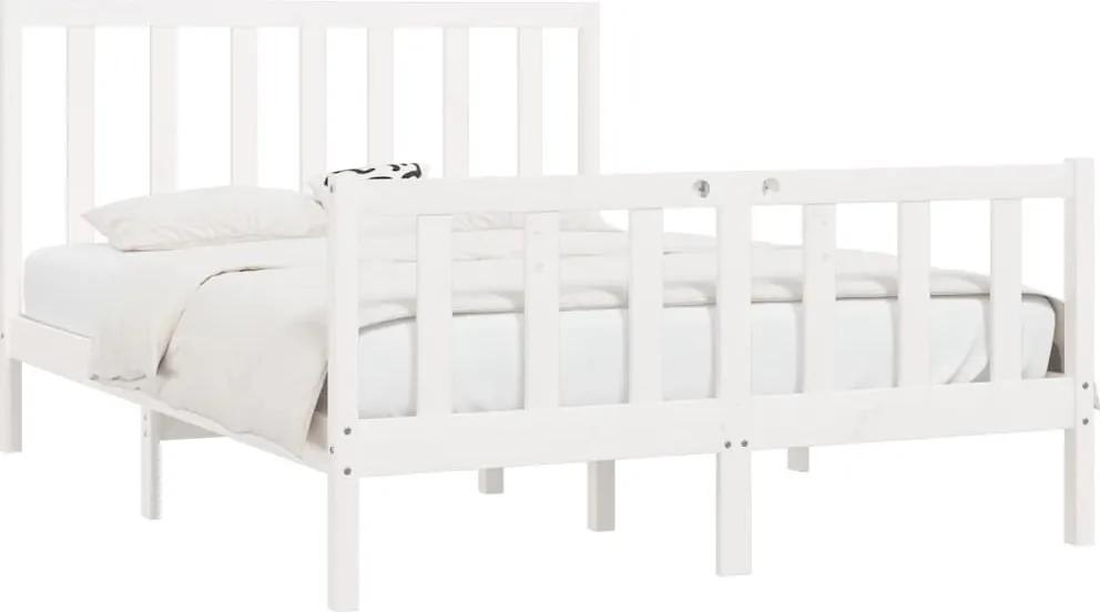 vidaXL Rám postele masivní dřevo 120 x 200 cm [3106829] Barva: Bílá