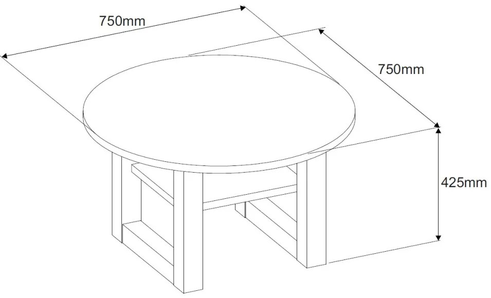 Kulatý konferenční stolek Seattle, dub artisan/antracit