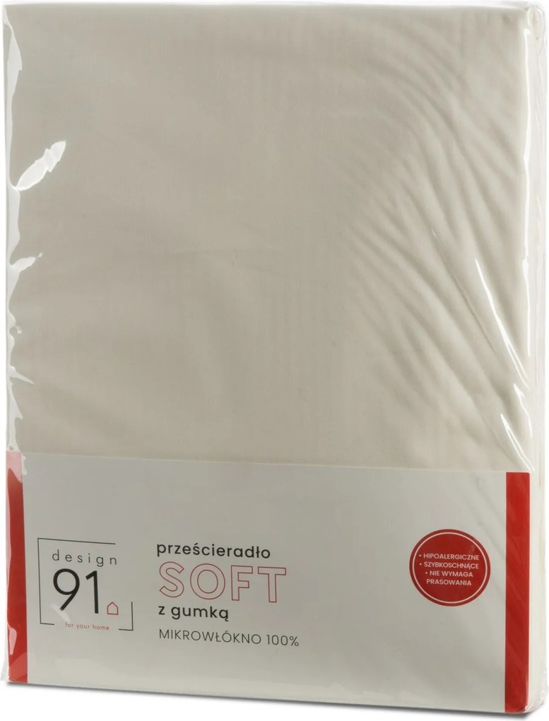 PROSTĚRADLO Z MIKROVLÁKNA SOFT 200X220 CM KRÉMOVÉ
