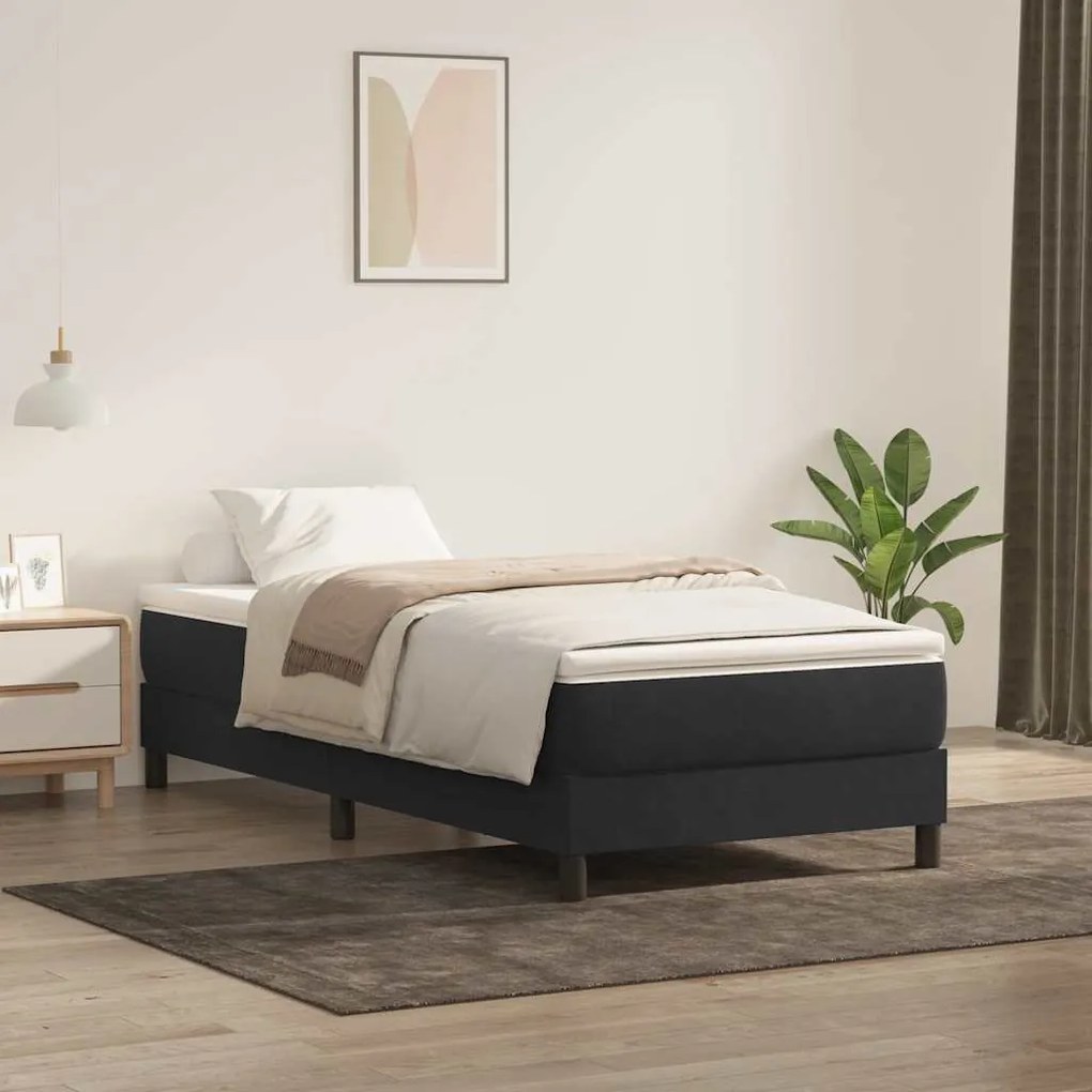 Postel Box Spring bez matrace černá 80x210 cm samet 3315803