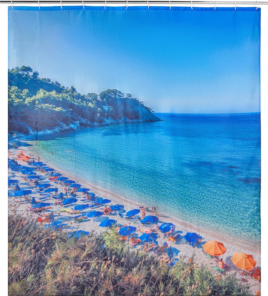 Livarno® Sprchový závěs, 180 x 200 cm (pláž)