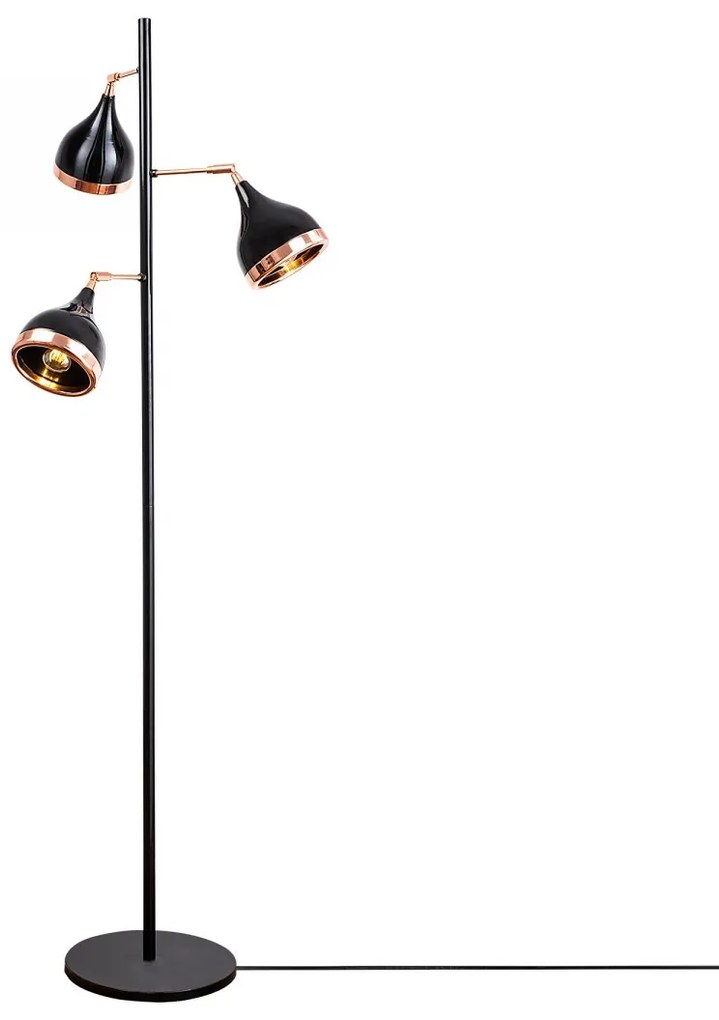 Stojací lampa Yıldo 163 cm černo-měděná