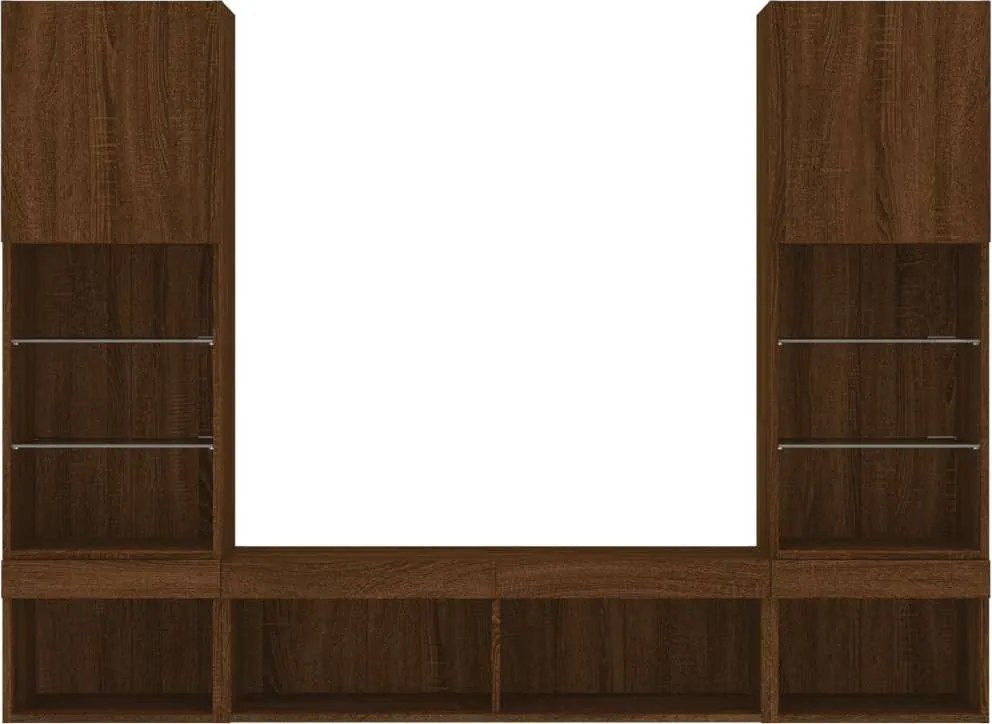 vidaXL 5dílná obývací stěna s LED kompozitní dřevo [3216696] Barva: dub sonoma