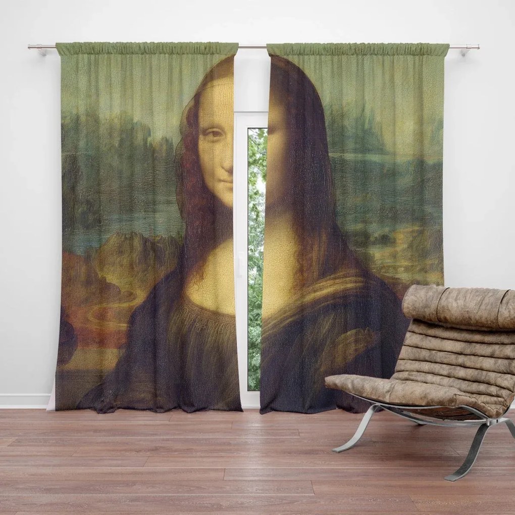 Sablio Závěs Mona Lisa - Leonardo da Vinci: 2ks 140x250cm