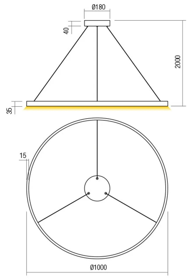 Redo 01-2876 závěsné LED svítidlo stmívatelné Febe pískově bílé, 62W, 4000K, ø100cm