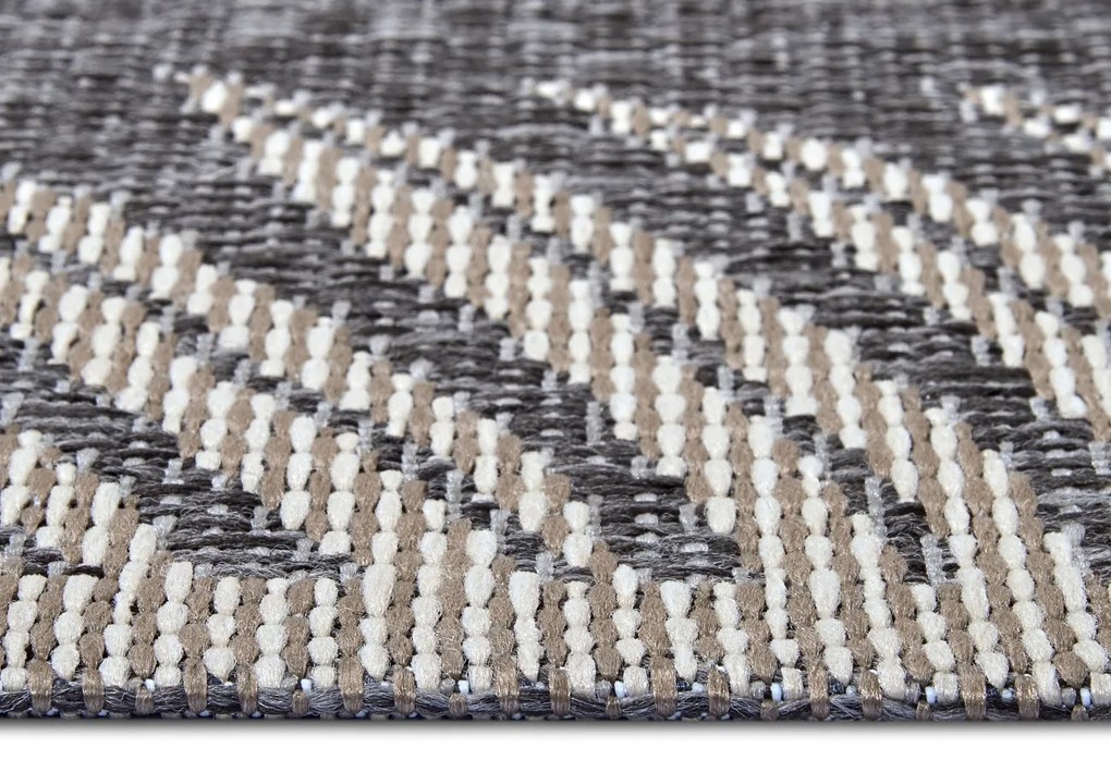 Hanse Home, Kusový koberec Clyde 105907 Paru Grey Cream – na ven i na doma, 155x235, šedá, chodba / předsíň