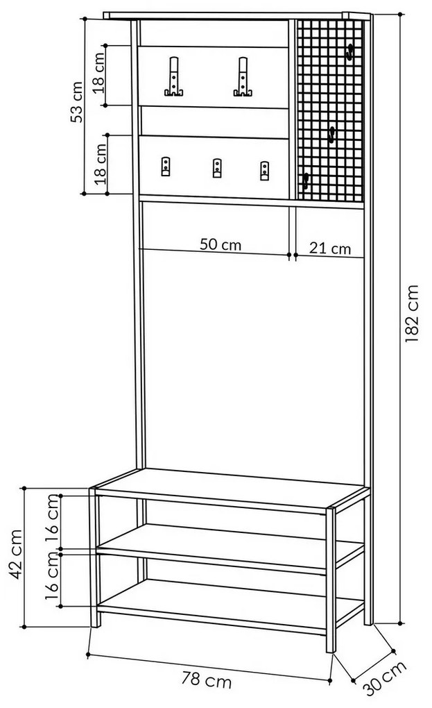 Věšák s botníkem Nomad Anthracite and Black