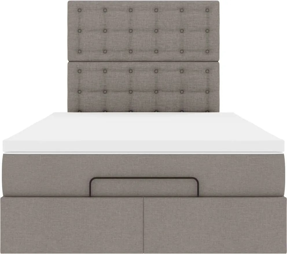 Osmanský rám postele s matrací taupe 120x200cm textil 3313317