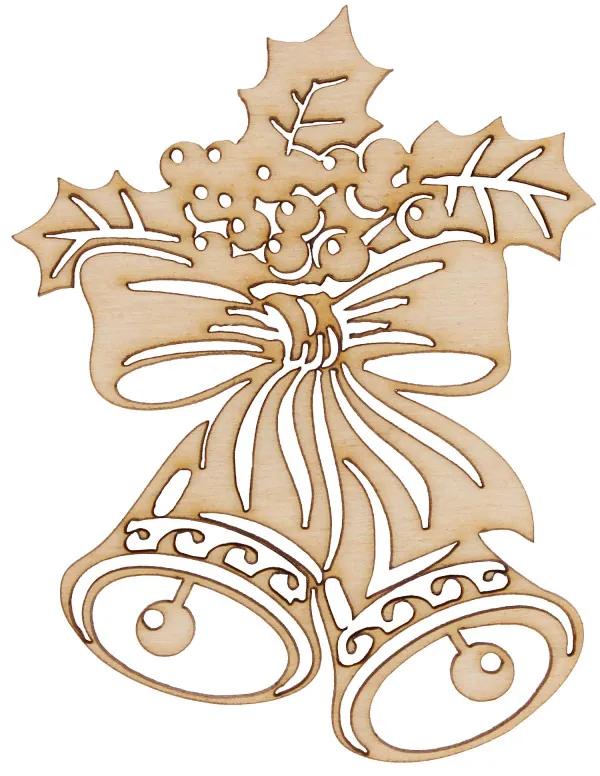 Dřevěná vánoční ozdoba dekorace s motivem Zvonky galanteriadrew