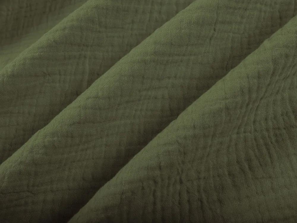 Biante Mušelínový povlak na polštář MSN-022 Tmavý olivově zelený 40 x 60 cm