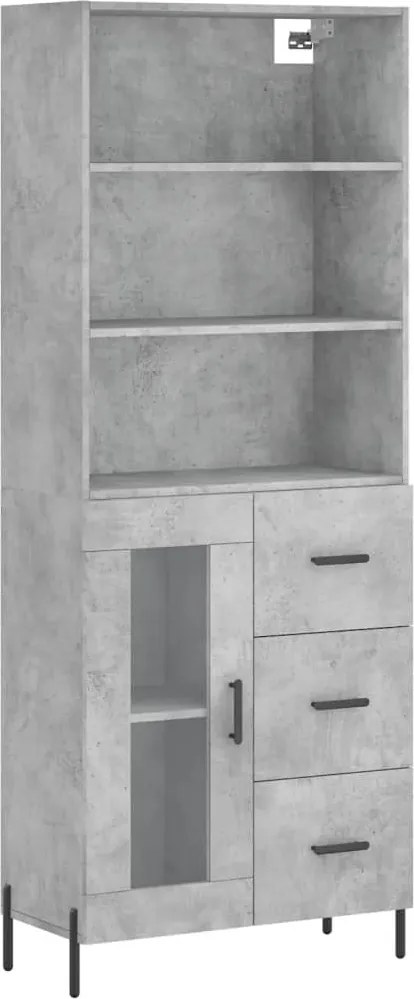 Skříň highboard betonově šedá 69,5x34x180 cm kompozitní dřevo 3189521