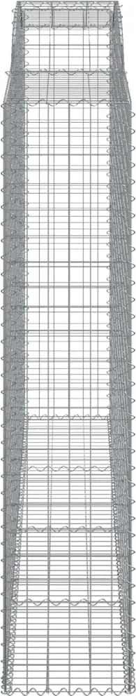 Klenuté gabionové koše 5 ks 300x50x220/240cm pozinkované železo 3146812