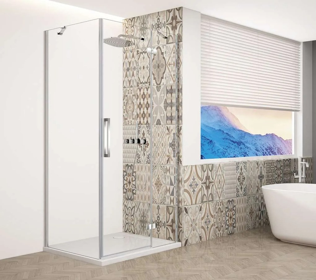 Gelco Trinity - Sprchový kout 80x80 cm, pravé, čiré sklo/chrom GT5680-80CR-CH