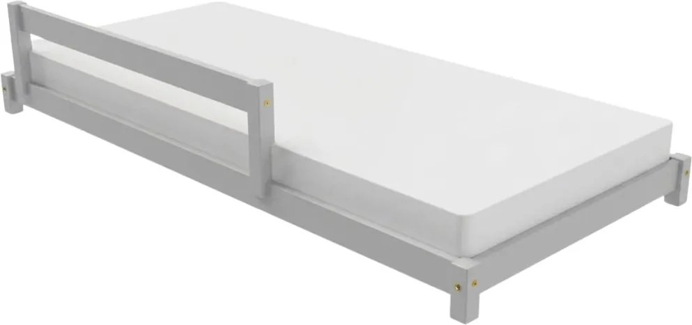 Benlemi Dřevěné dětské jednolůžko LUCKY Zvolte barvu: Pastelově růžová, Zvolte rozměr: 120x180 cm, Zvolte zábranu: S otevřeným vstupem