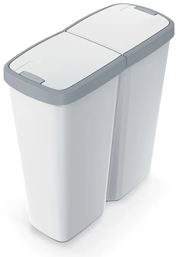 Odpadkový koš DUO šedý, 50 l, šedá