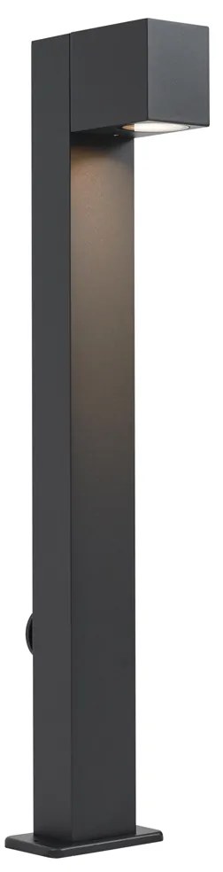 Moderní venkovní stojací lampa černá 65 cm se zásuvkou IP44 - Baleno