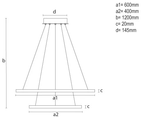 LED Stmívatelný lustr na lanku LED/55W/230V 3000-6500K pr. 60 cm + DO