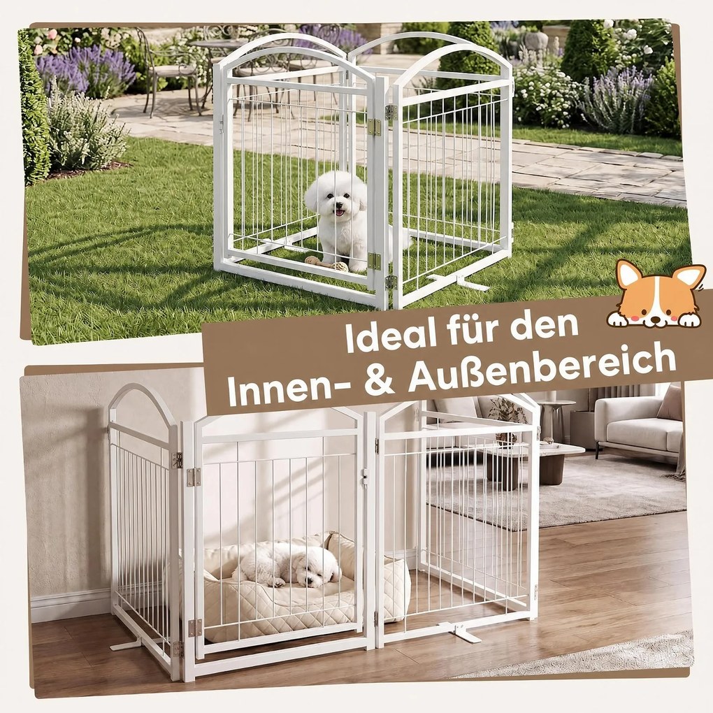 Costway Brána pro psy 81 cm vysoká zábrana skládací 4 panely štěněcí