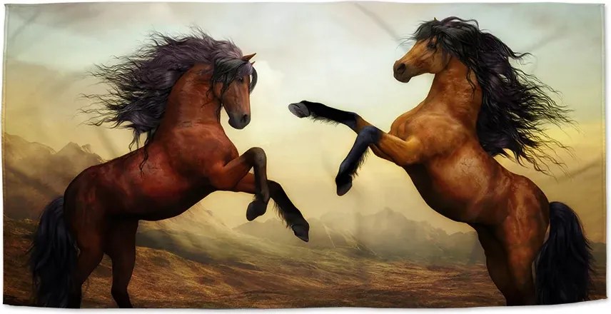 Sablio Ručník Vzpínající se koně - 70x140 cm