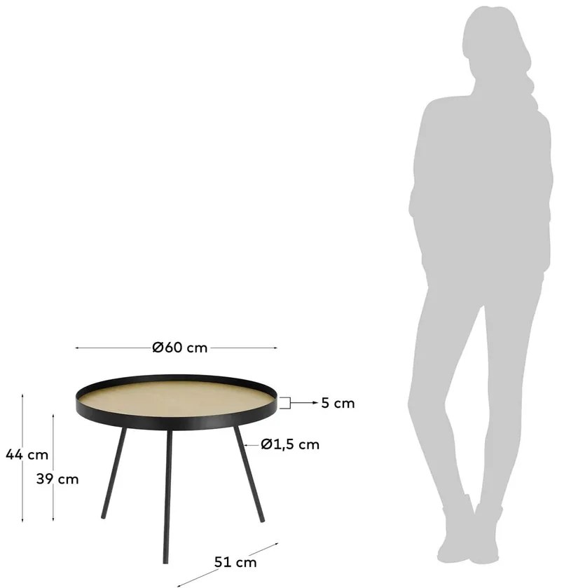 Dřevěný kulatý konferenční stolek Kave Home Nenet 84 cm