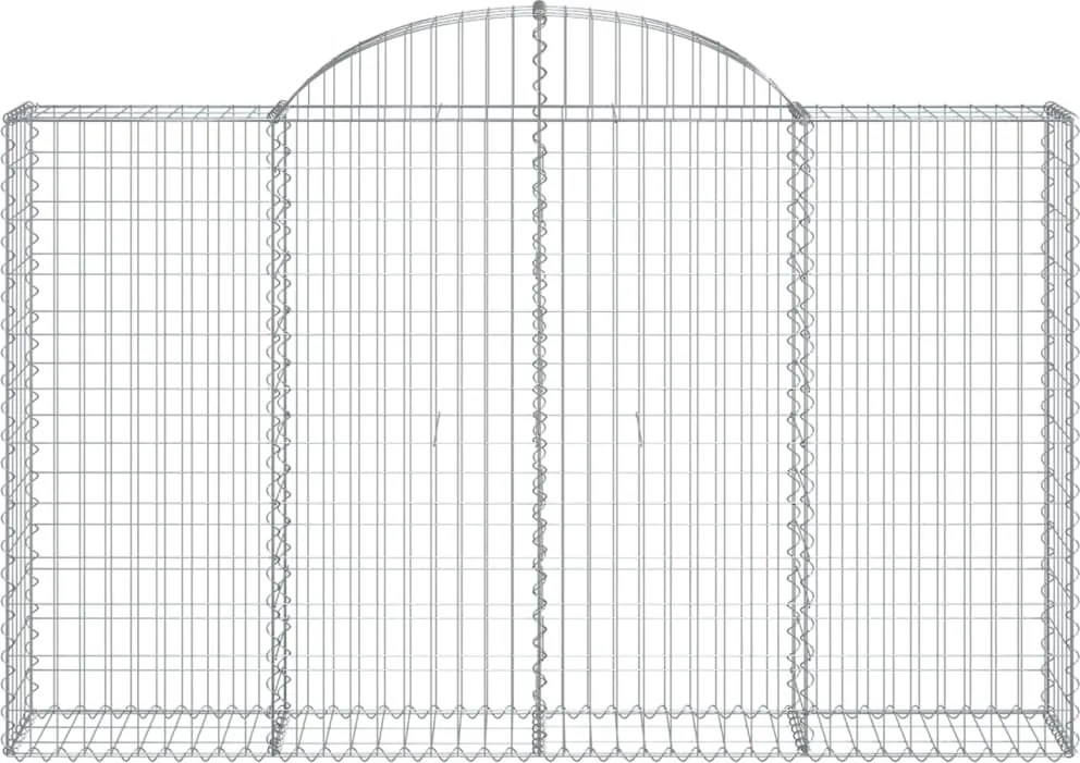Klenuté gabionové koše 2 ks 200x30x120/140cm pozinkované železo 3146131