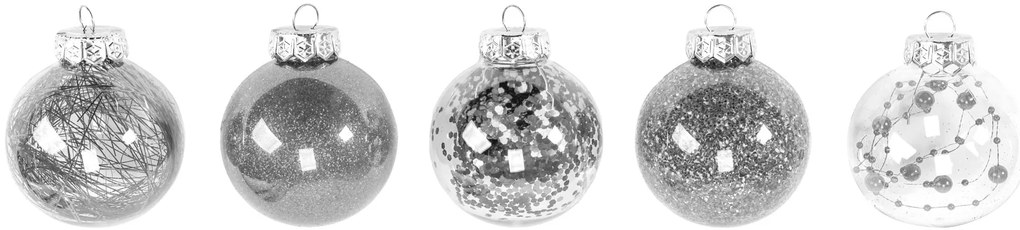 Tutumi, vánoční ozdoby na stromeček 30ks SYSD1688-064, stříbrná, CHR-08414