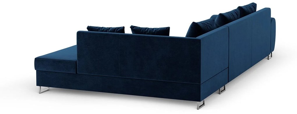 KOOKO HOME Rohová rozkládací sametová pohovka s úložným prostorem Adagio XL pravý roh