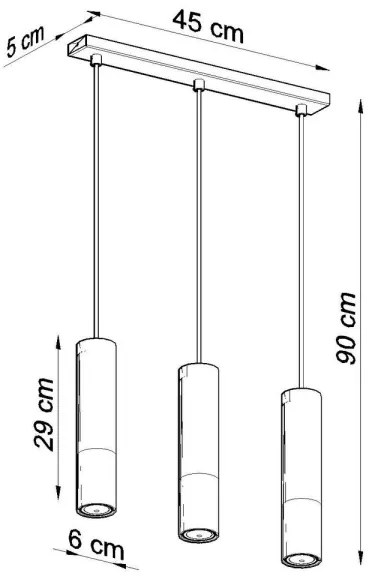Sollux SL.0948 - Lustr na lanku LOOPEZ 3xGU10/10W/230V černá/měď