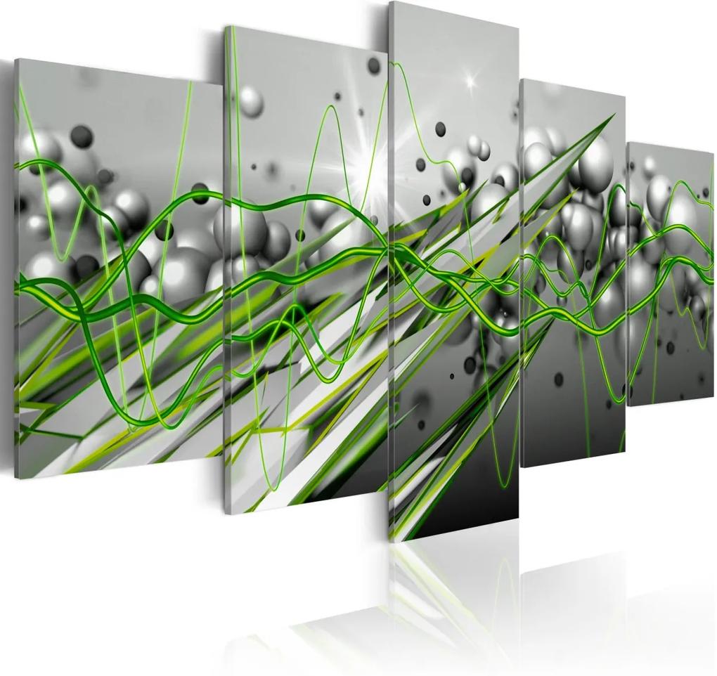 Obraz zelená abstrakce + háčky a hřebíčky ZDARMA Velikost (šířka x výška): 200x100 cm
